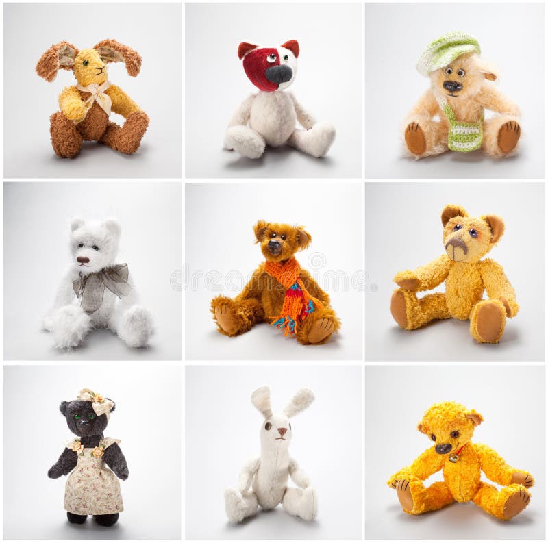 Stuff toy collage stock image. Image of isolated, animals - 22093949