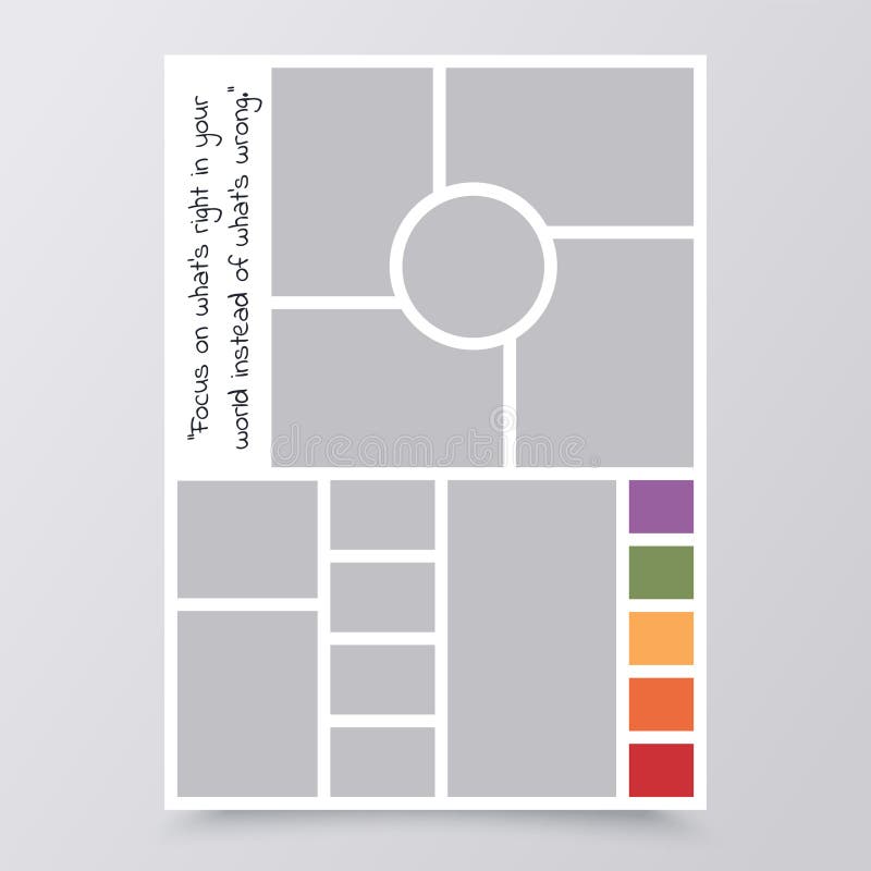 Moodboard Grid Mosaic Photo Collage Layout Abstract Minimalist Blank