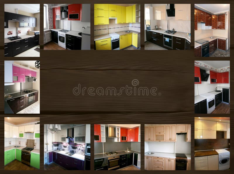 Collage on the Theme of Furniture. Kitchen. Stock Photo - Image of ...