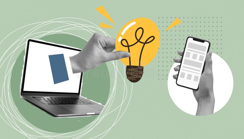 Collage on the Theme of Idea. an Idea for a Successful Business Stock ...