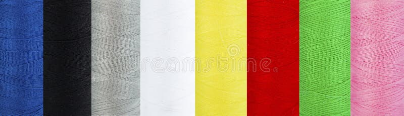 Collage of Threads for Sewing Different Colors Stock Photo - Image of ...