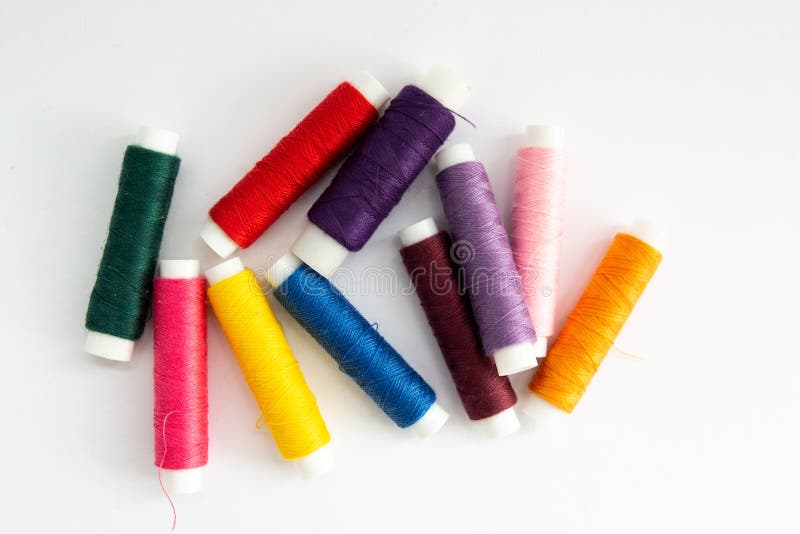 Collage of Threads for Sewing Different Colors Stock Image - Image of ...