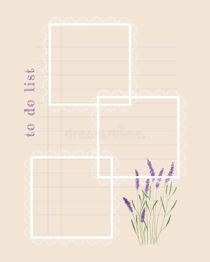 Collage To Do List , Planner Note-taking , Openwork Lace Frame , Lavender Watercolor, Ideas ...