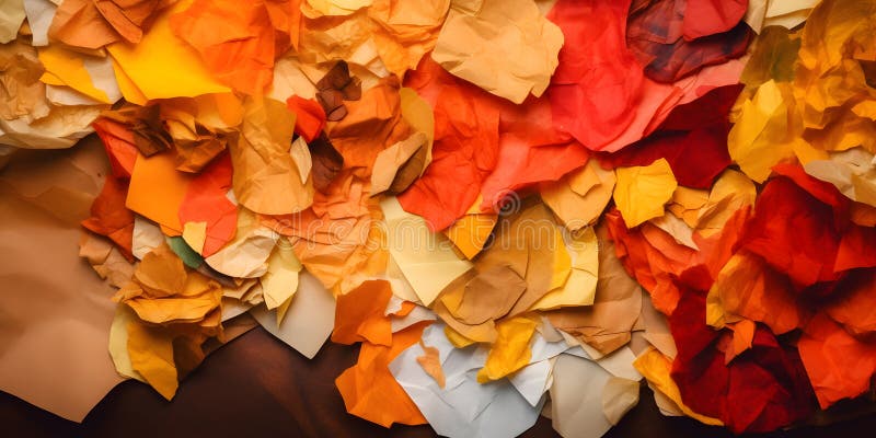 Collage of Torn Paper in Warm Colors One Generative AI Stock ...
