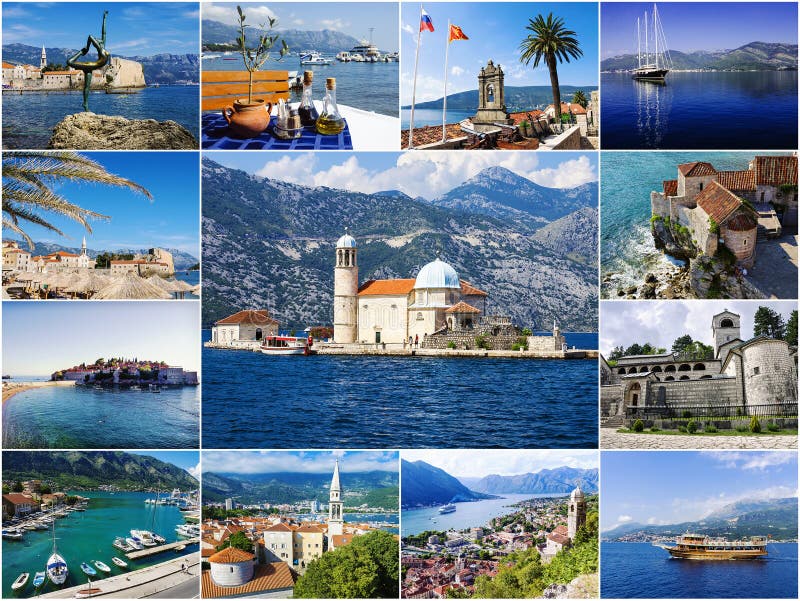 Collage of Tourist Attractions Montenegro Stock Photo - Image of ...