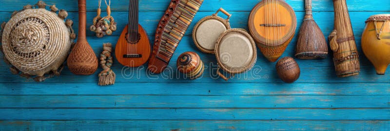 Collage of Traditional Hispanic Instruments Showcasing a Vibrant ...