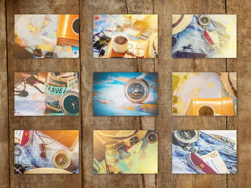 Collage Travel. map. Good. stock image. Image of board - 111939693