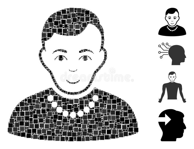 Square Trendy Guy Icon Vector Collage Stock Illustration - Illustration ...