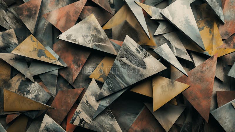 A Collage of Triangles in Various Colors and Sizes Stock Photo - Image ...