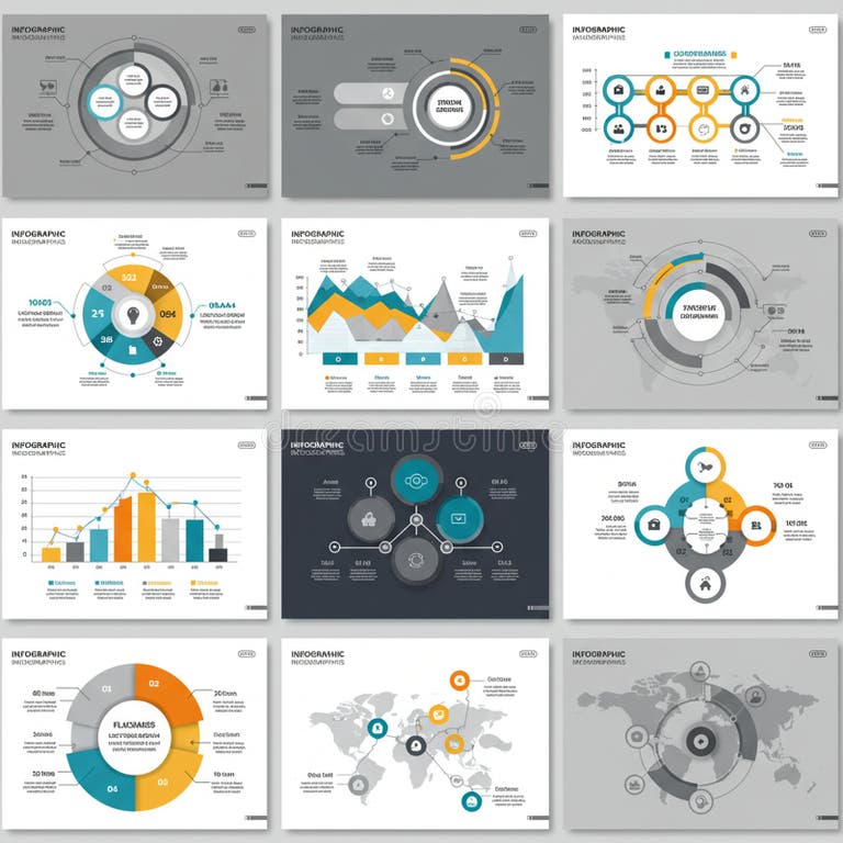 A Collage of Twelve Infographics Features Various Data Visualization ...