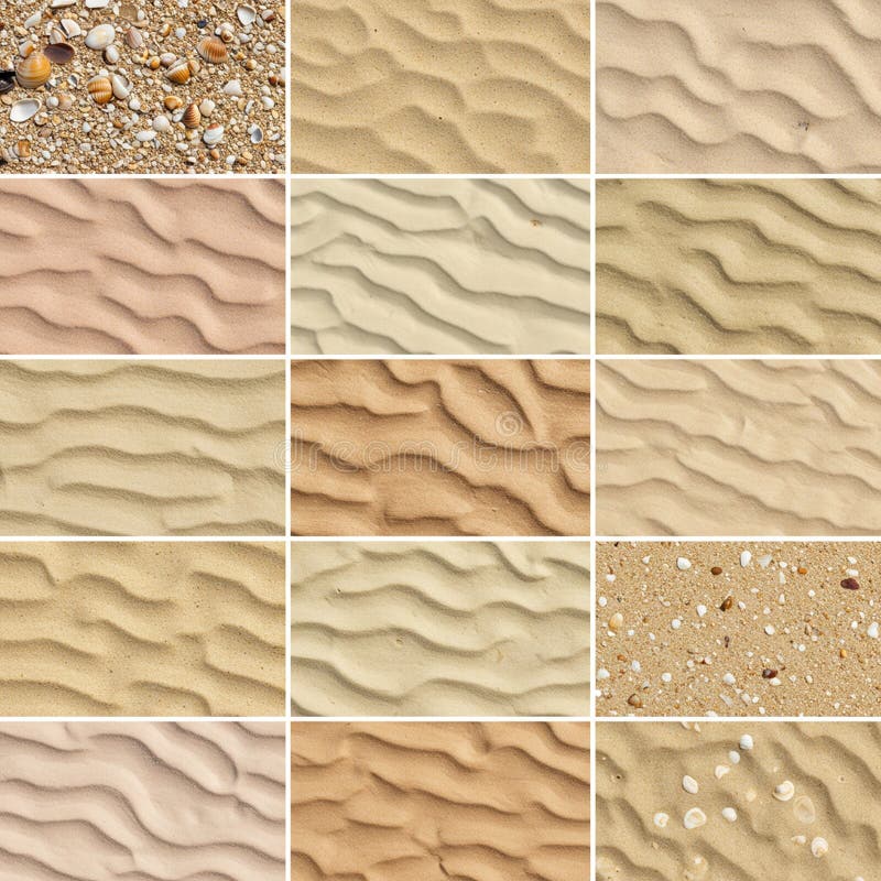 A Collage of Twelve Square Images Showcases Variations of Sand Textures ...
