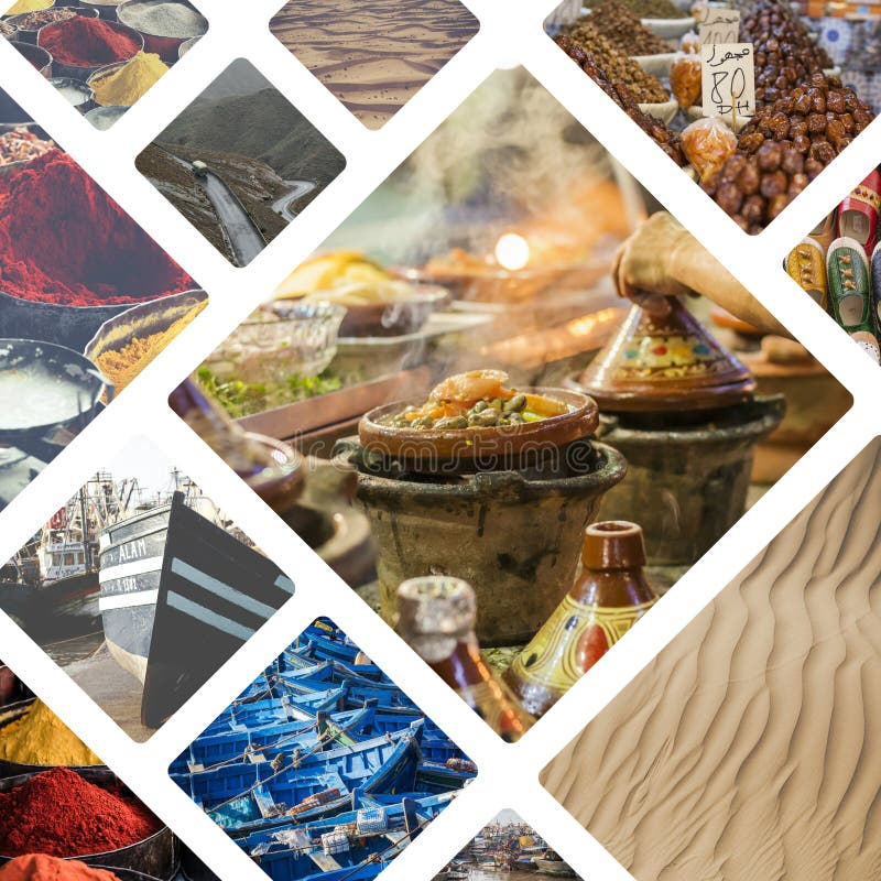 Collage of Typical Places in Morocco - My Photos Stock Photo - Image of ...
