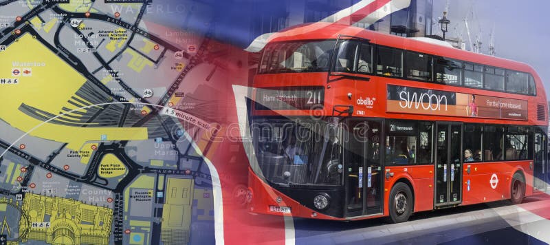 London map and a tour bus editorial stock photo. Image of great - 120018218