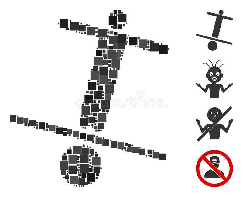 Square Unstable Man Icon Vector Mosaic Stock Vector - Illustration of ...