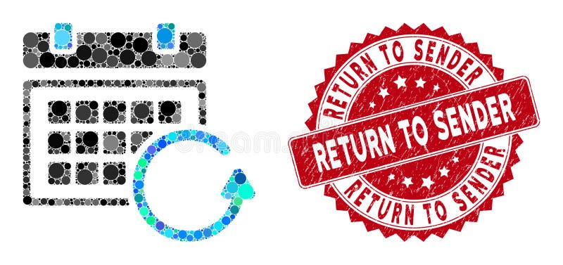 Collage Update Calendar with Grunge Return To Sender Seal Stock ...