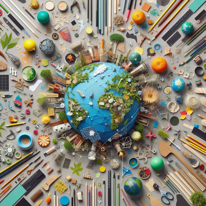 Collage Use Various Materials To Create a Collage that Represent Stock ...