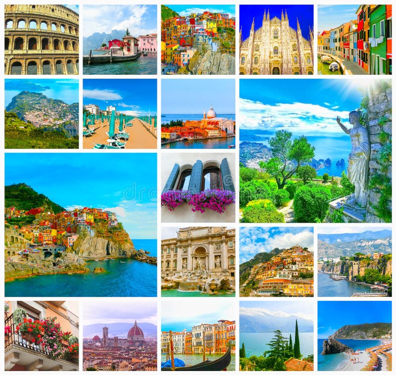 Collage Van Foto's Van Italië Stock Foto - Image of colosseum, rome ...