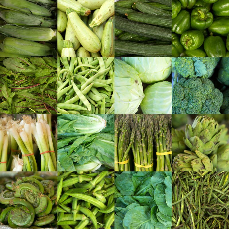 Collage Van Groene Groenten Stock Foto - Image of bonen, kool: 64503738