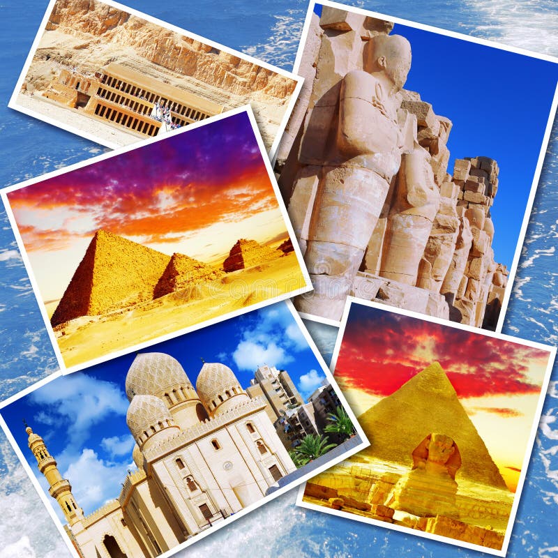 Collage van mooi Egypte stock foto. Image of monument - 43101566