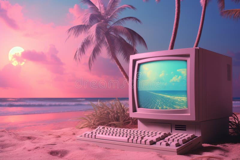 Collage of Vaporwave Elements from the 90s, Featuring Retro Computer ...