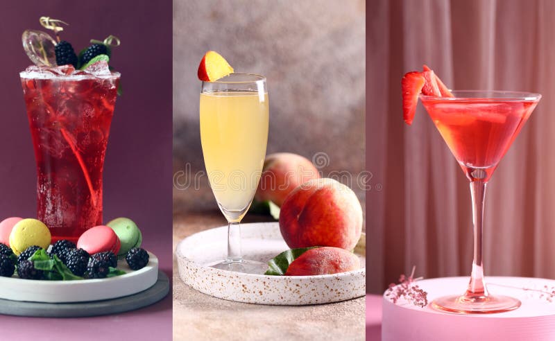 Various Alcoholic Cocktails Stock Image - Image of cold, freshness ...