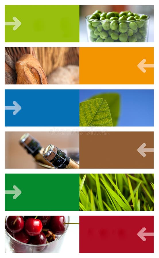 Collage of Various Baner Signs Stock Photo - Image of banner, color ...