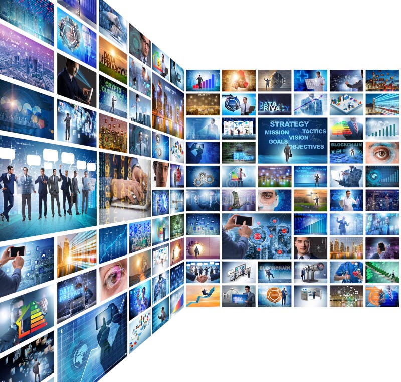 Collage of Various Business Concepts Stock Photo - Image of interface ...