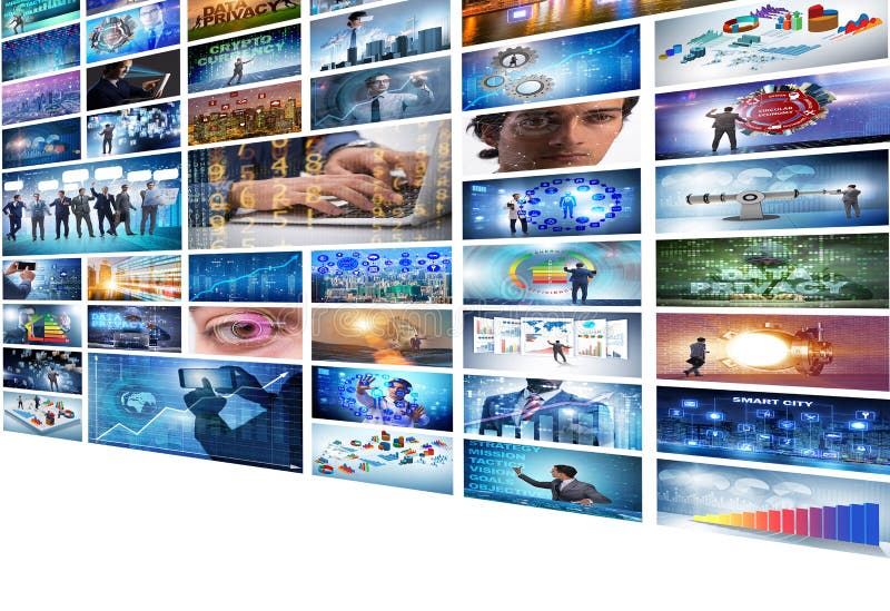 Collage of Various Business Concepts Stock Illustration - Illustration ...