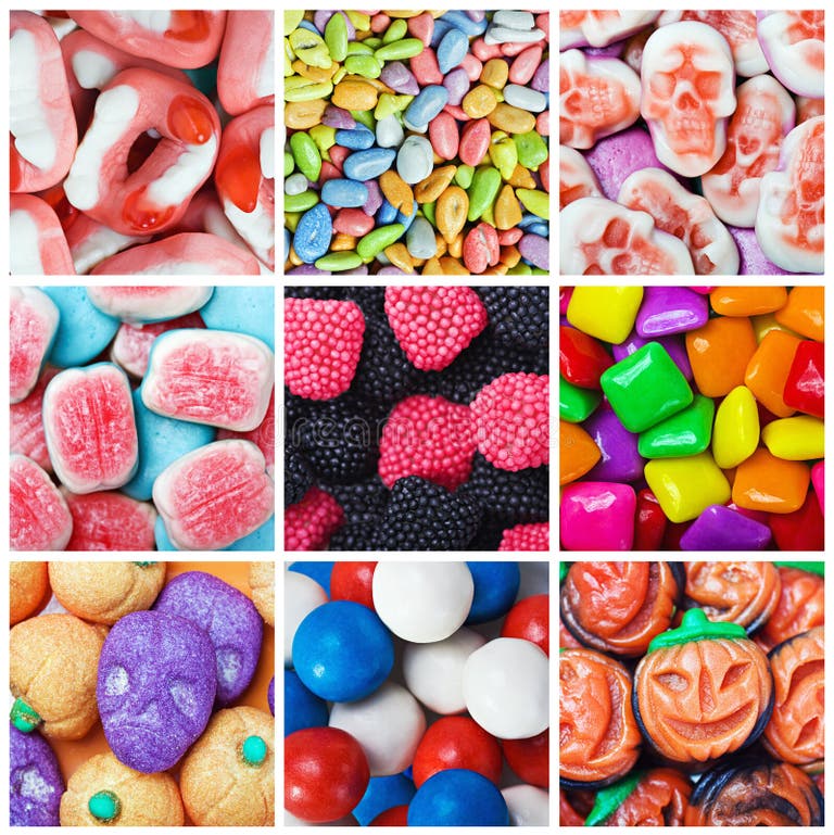 Collage of Various Candies and Sweets Stock Photo - Image of food ...