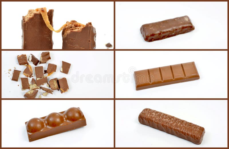 Collage of a Various Chocolates, Candies Stock Image - Image of broken ...
