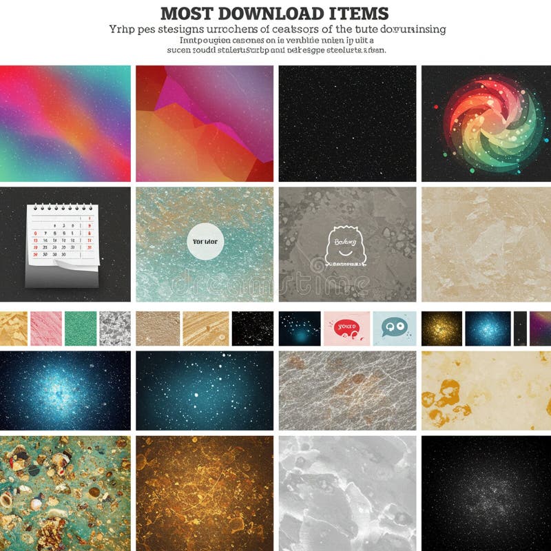 A Collage of Various Digital Textures and Patterns, Featuring Vibrant ...