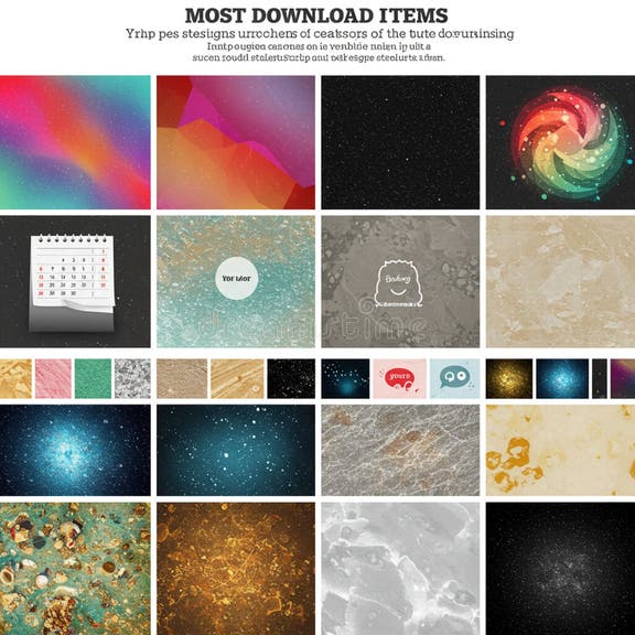 A Collage of Various Digital Textures and Patterns, Featuring Vibrant ...