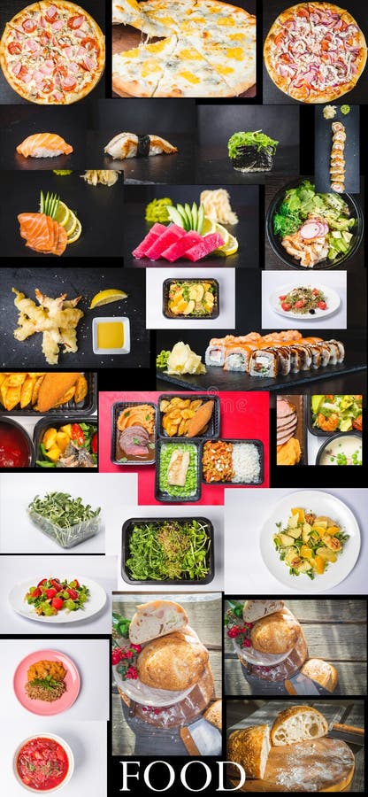 Collage of Various Food Products Stock Image - Image of food ...