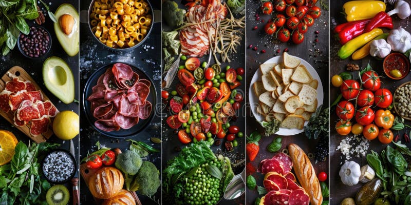 Various foods on table stock image. Image of party, cuisine - 375428965