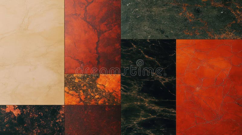 A Collage of Various Marble Textures in Rich Colors and Patterns Stock ...