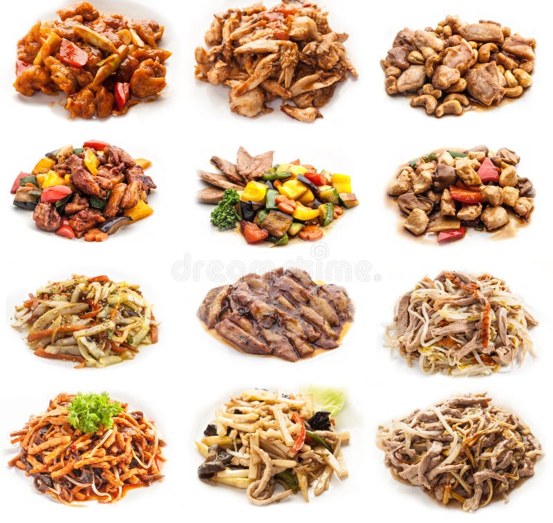 Collage of Various Meals with Meat and Chicken Stock Photo - Image of ...