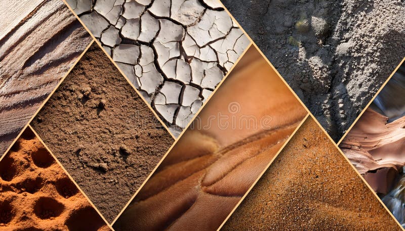 A Collage of Various Natural Earth Textures Mixed in Beautiful Abstract ...