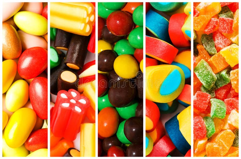 Collage of various sweets stock image. Image of bubble - 22339731