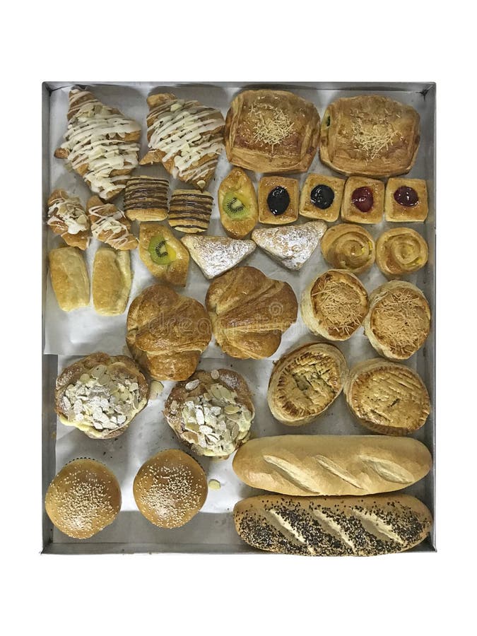 Mixed Baked Bakery and Bread, Top View Stock Photo - Image of natural ...