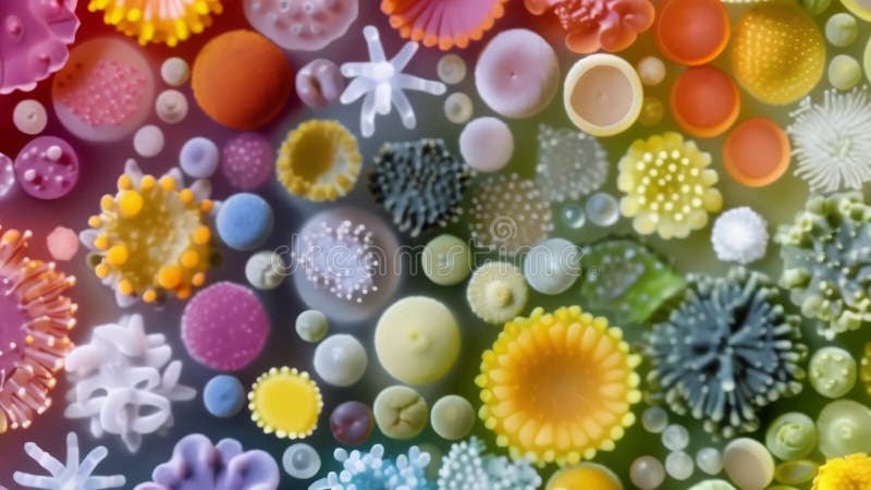 A Collage of Various Types of Pollen Grains Each One Distinct in Size ...