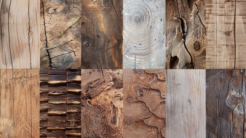 A Collage of Various Wood Textures Showcasing Different Grains and ...