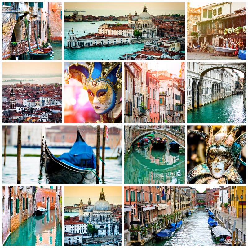 Collage from Venice stock image. Image of european, architecture - 93852115