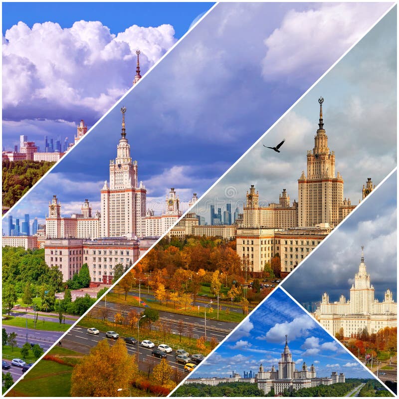 Collage of Vibrant Views of Famous Russian University Stock Photo ...