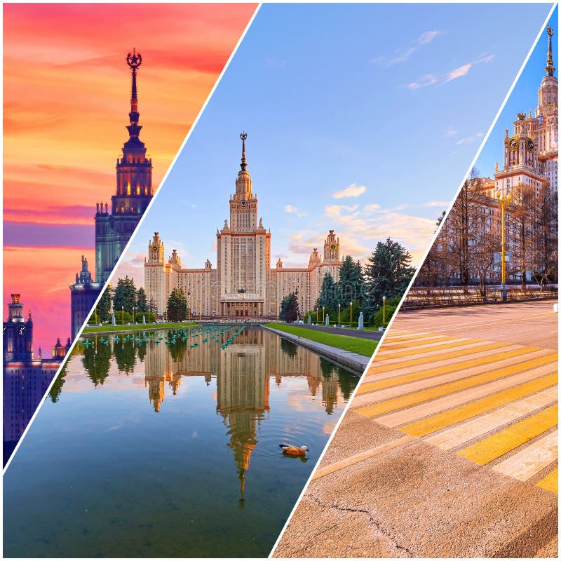 Collage of Vibrant Views of Famous Russian University Stock Image ...