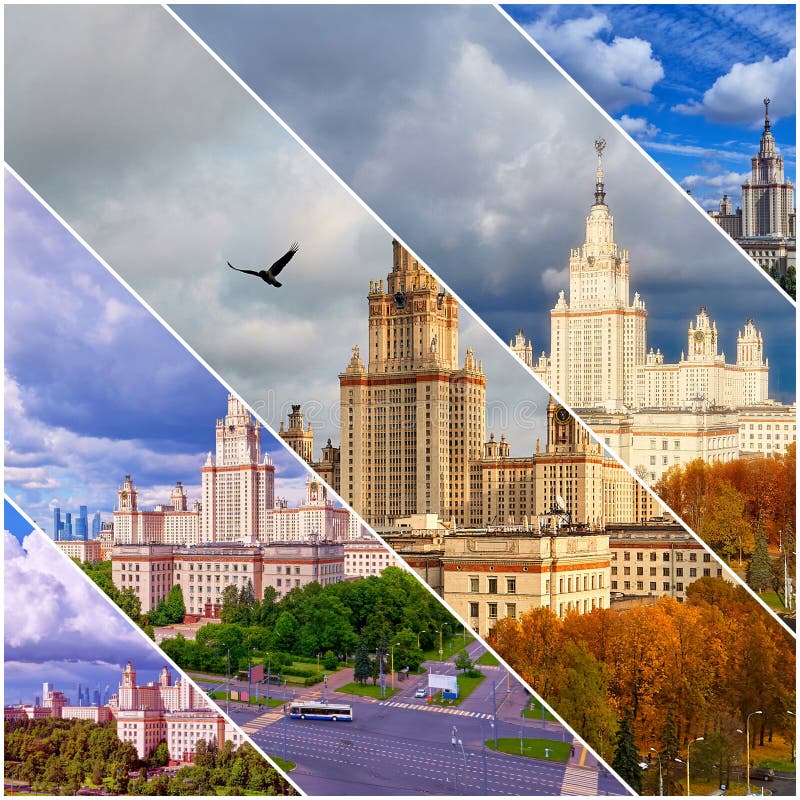 Collage of Vibrant Views of Famous Russian University Stock Image ...