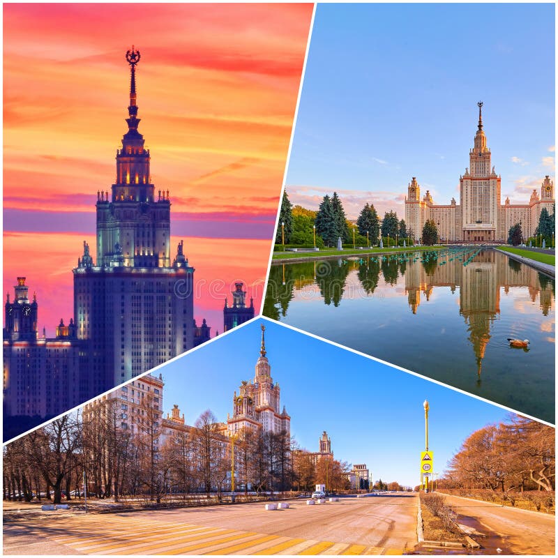 Collage of Vibrant Views of Famous Russian University Stock Photo ...