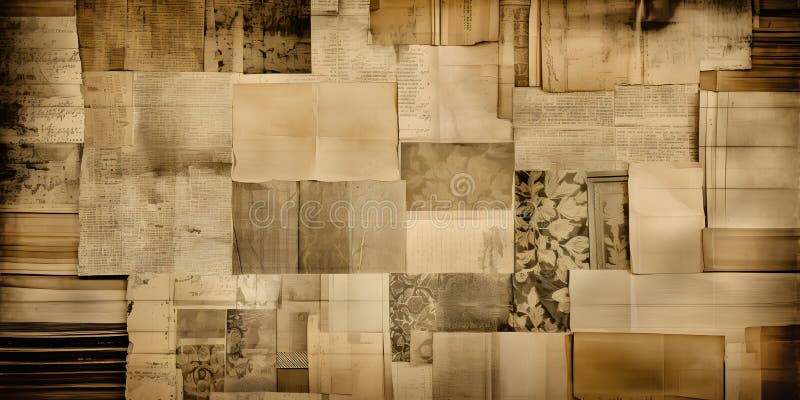 Collage of Vintage Book Pages Layered To Create a Texture One ...