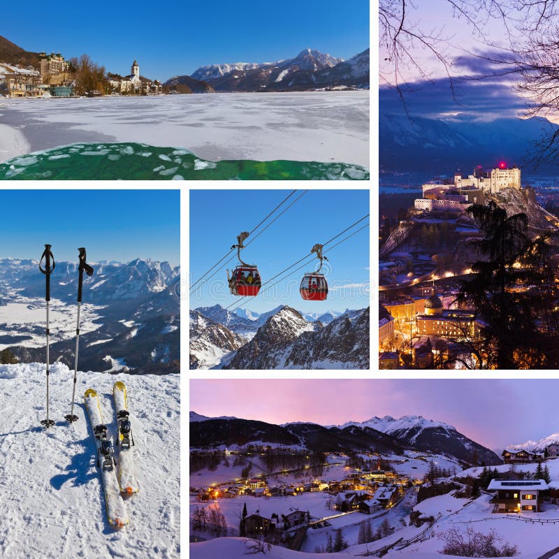 Collage Von Österreich-Bildern Stockfoto - Bild von funikulär ...