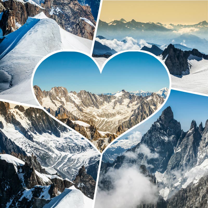 Collage Von Chamonix Mont Blanc, Frankreich Stockbild - Bild von alpen ...