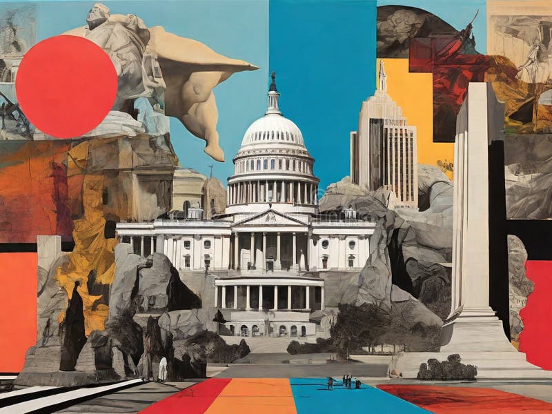 Collage of Washington DC Landmarks. Stock Photo - Image of skyline ...